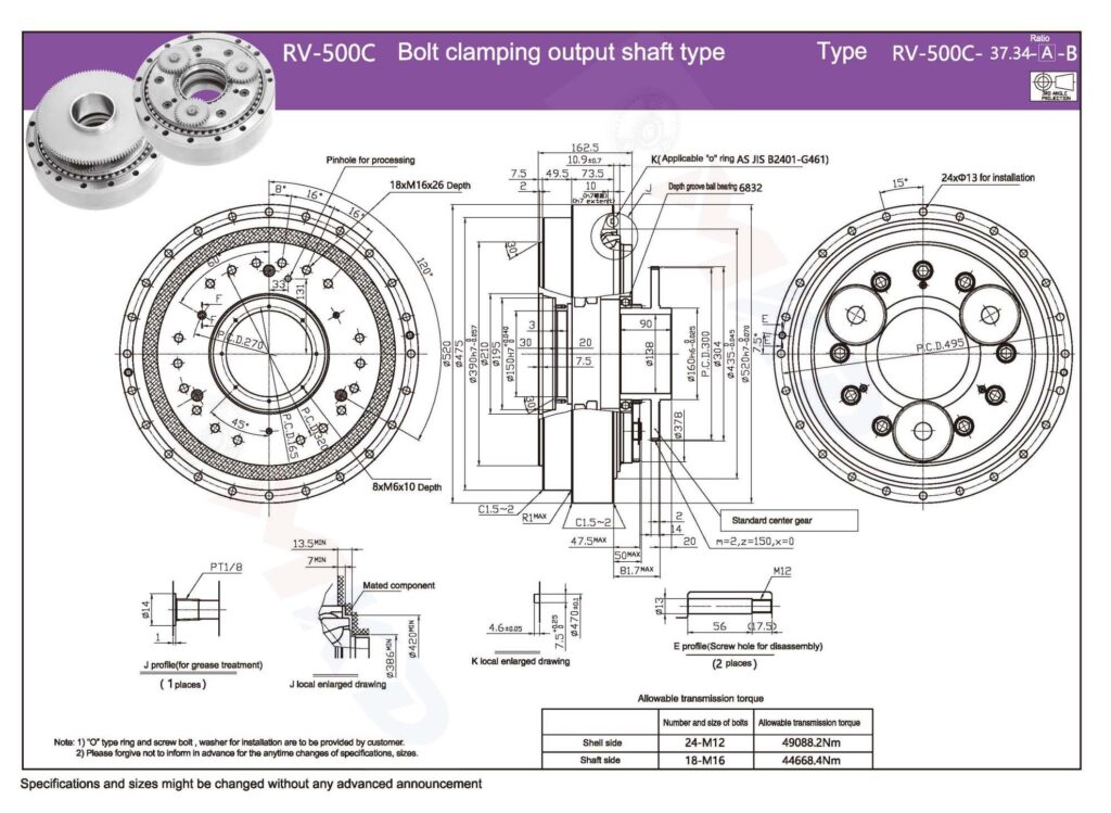 RV-C Series Robot RV Reducer – Servo Gearbox Manufacturer